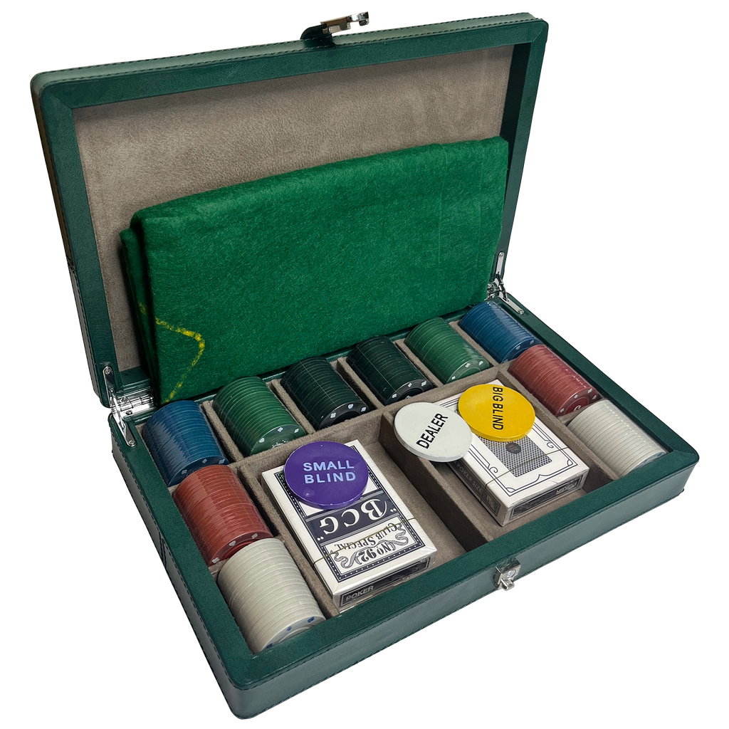 Leather Poker Chip Box | Full-Grain Leather & Complete Ultimate Game